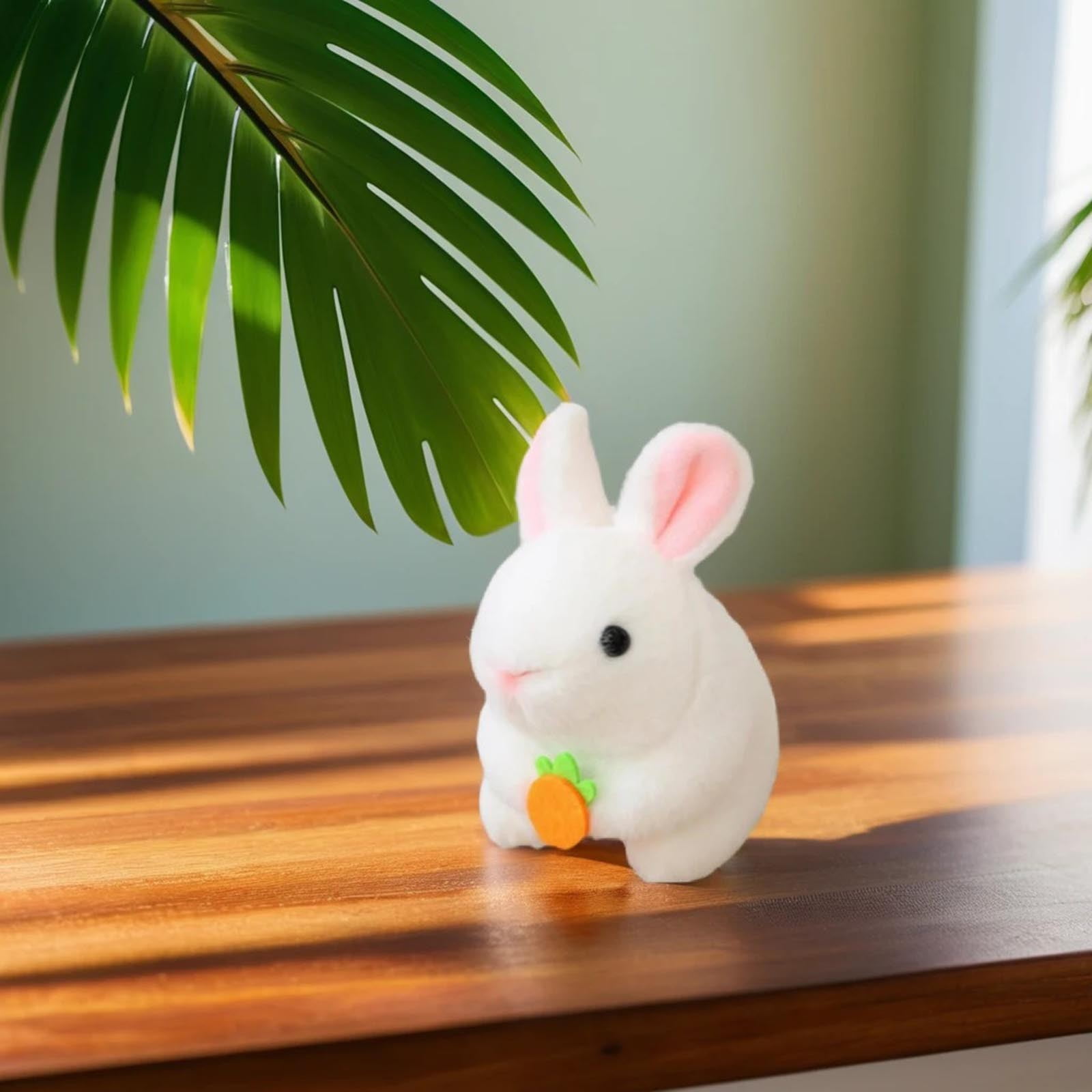 Rope Pull Animal Toy Series - Charming Rabbit Plush Figure With Carrot ...