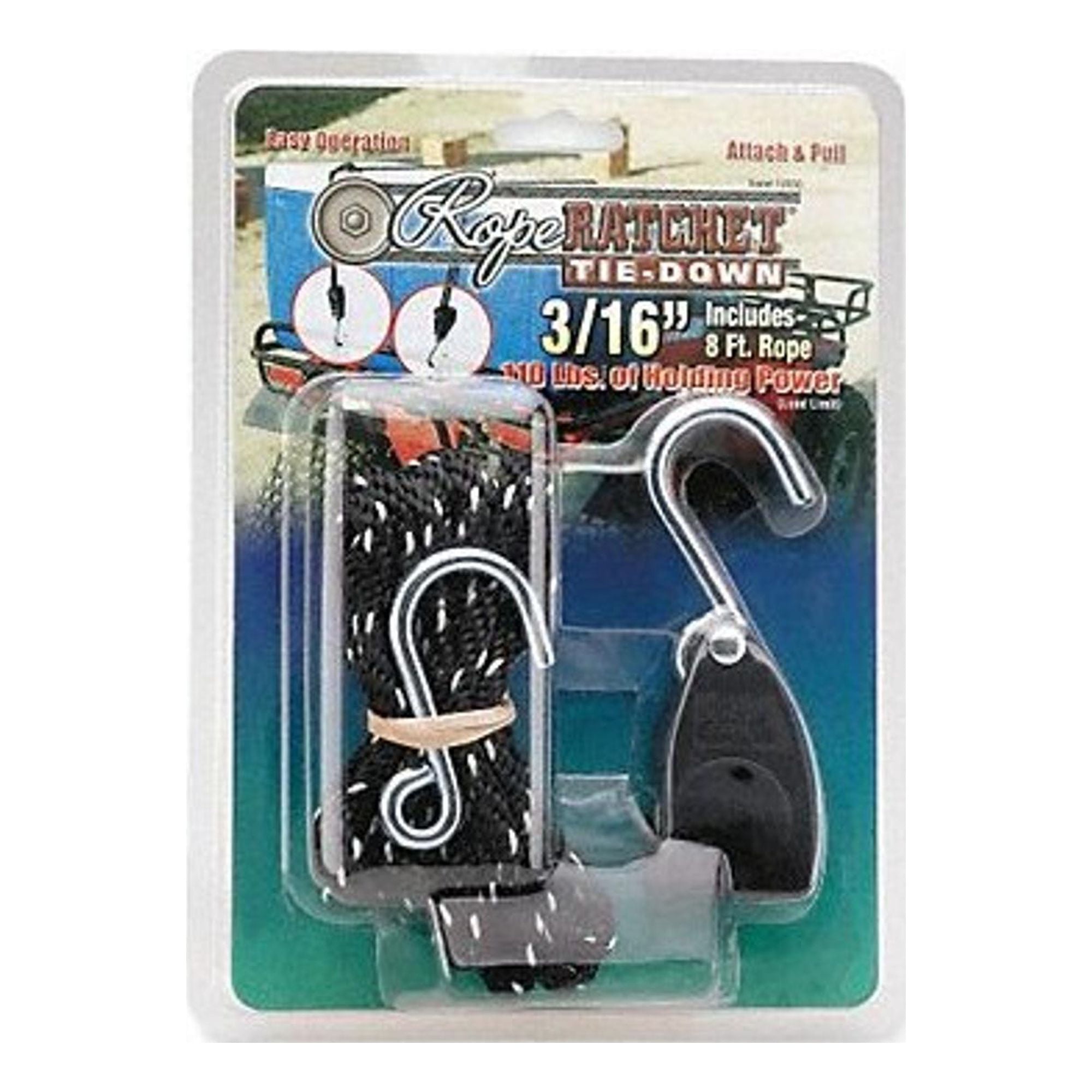 Rope Ratchet Rope Tie Down,8' L,110 lb,S-Hook 10050 - Walmart.com