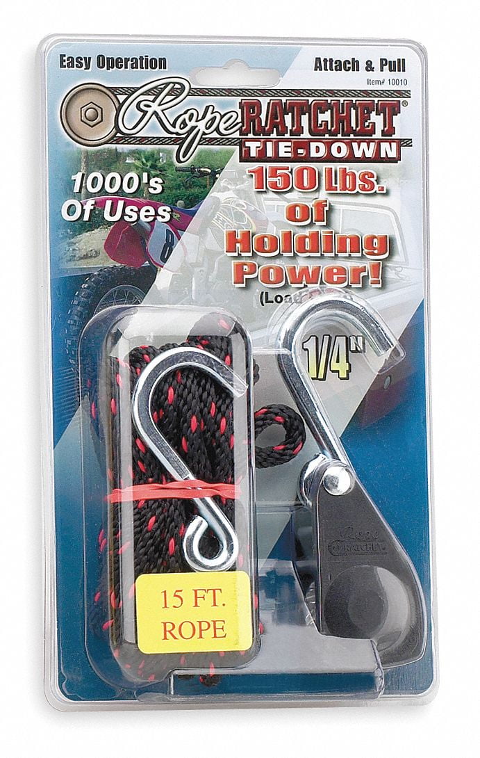 Rope Ratchet Rope Tie Down,15' L,150 lb,S-Hook 10015 - Walmart.com