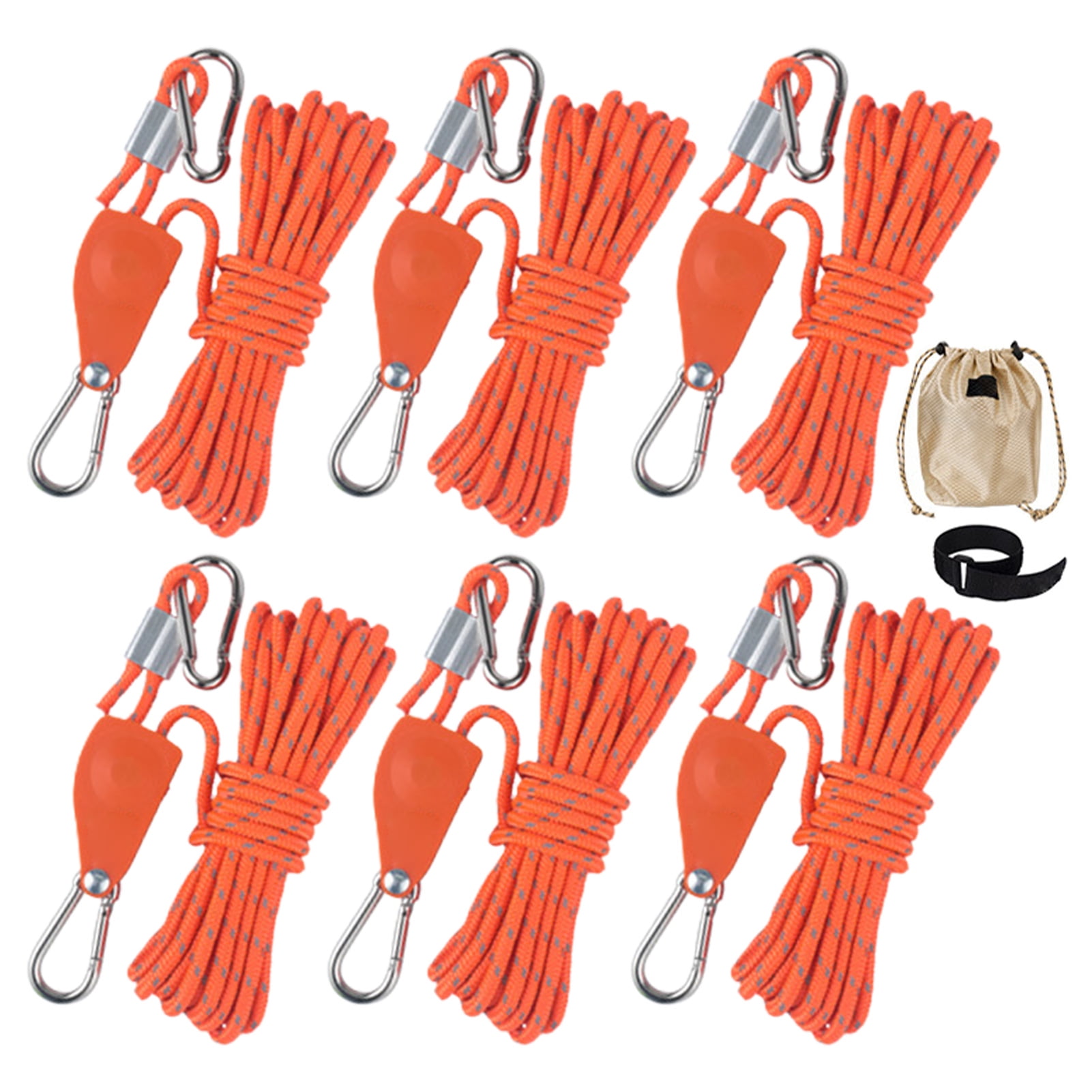 Rope Ratchet Tie Down,6X Outdoor Camping Ratchet Cord Reflective Tent ...