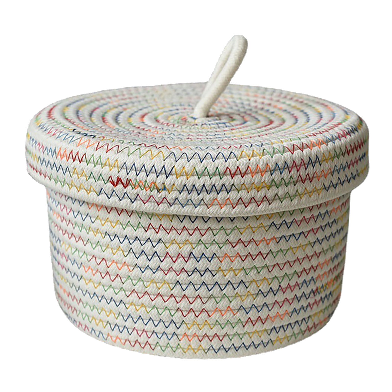 Rope Storage Basket with Lid Multipurpose Woven Basket for Toys,Towels ...