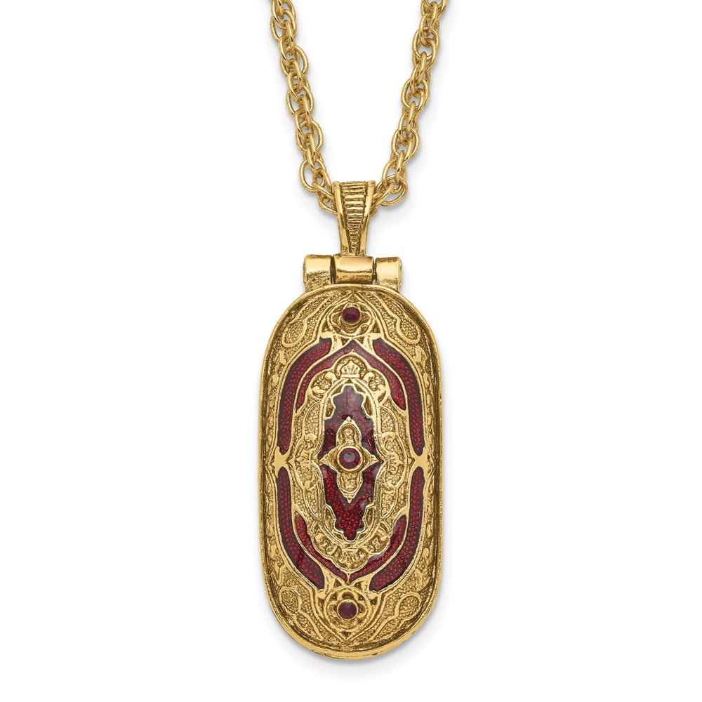 Rope Themed Necklace Chain Symbols of Faith Gold-tone Filigree Red ...