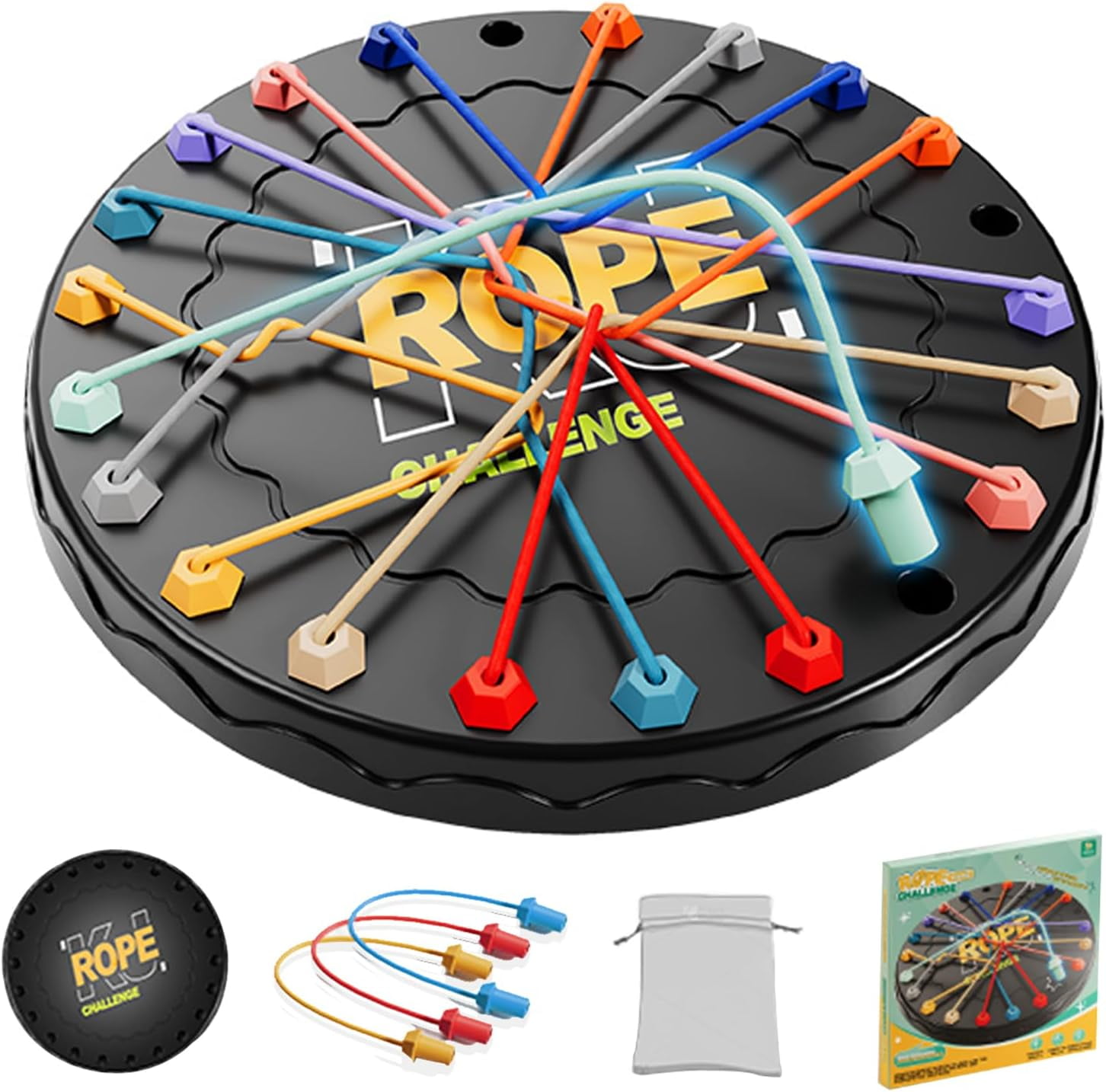 Rope Untangling Puzzle Game, Educational Strategy Board Game for Kids & Adults, Family Travel ...