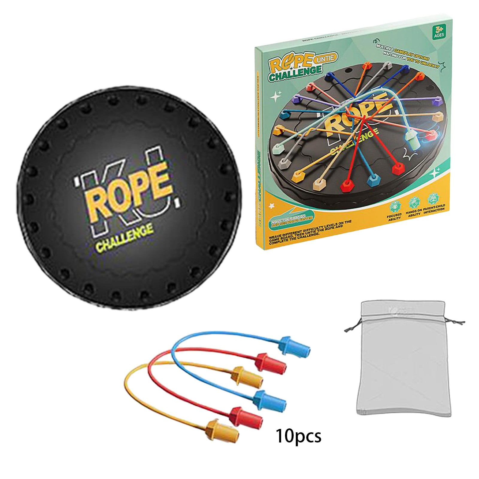 Rope Untying Game - Brain Teaser Puzzle, Wooden Rope Puzzle Toy ...