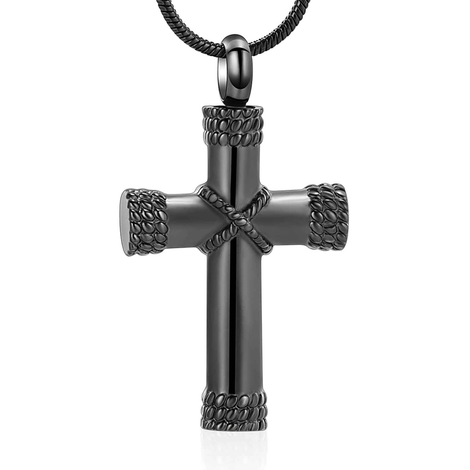 Rope Winding Cross Cremation Ashes Urn Pendant Necklace Memorial ...