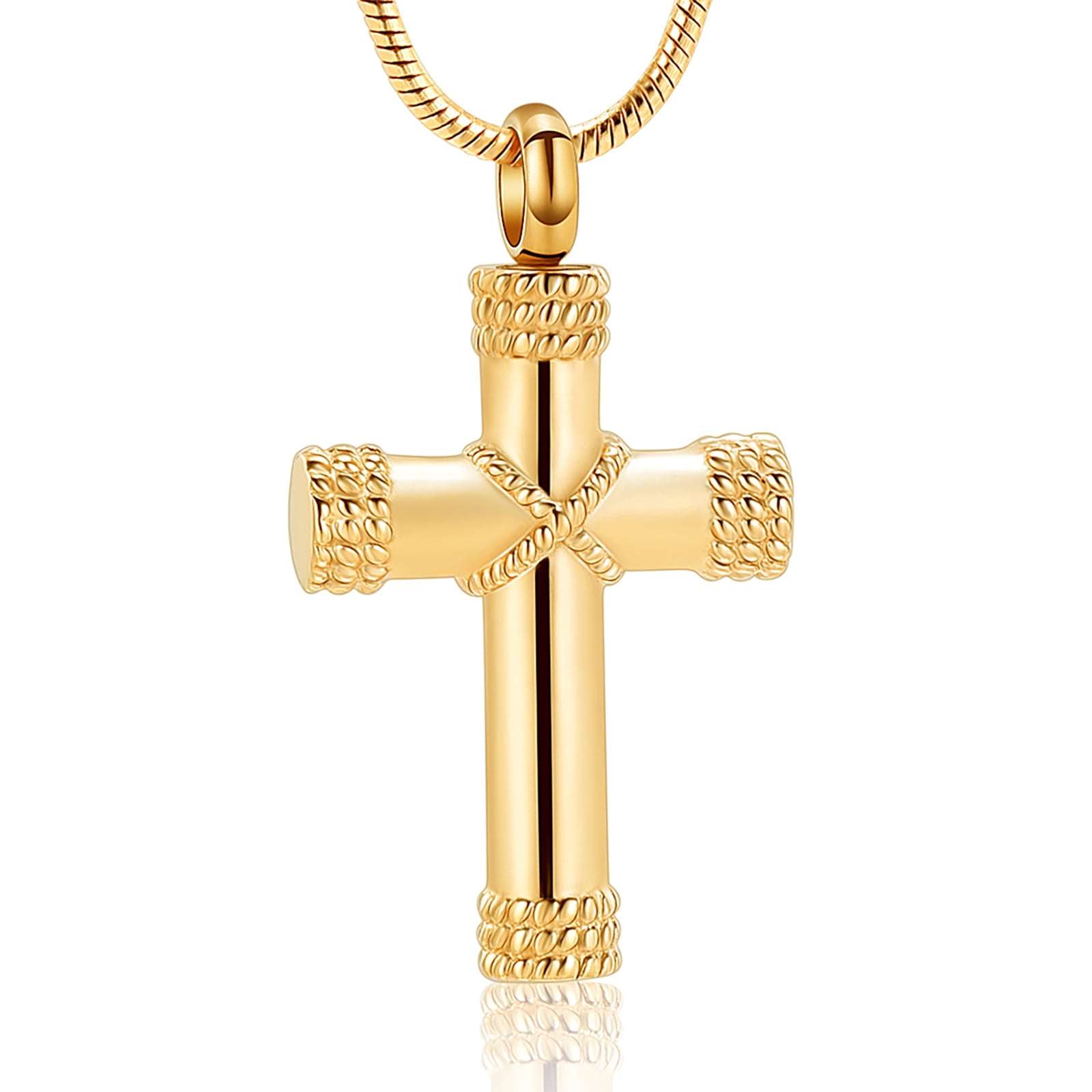 Rope Winding Cross Cremation Ashes Urn Pendant Necklace Memorial ...
