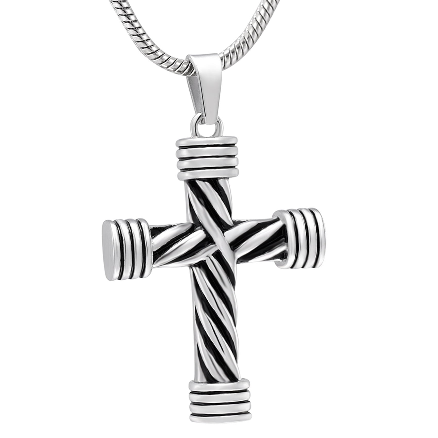 Rope Winding Cross Cremation Ashes Urn Pendant Necklace Memorial ...