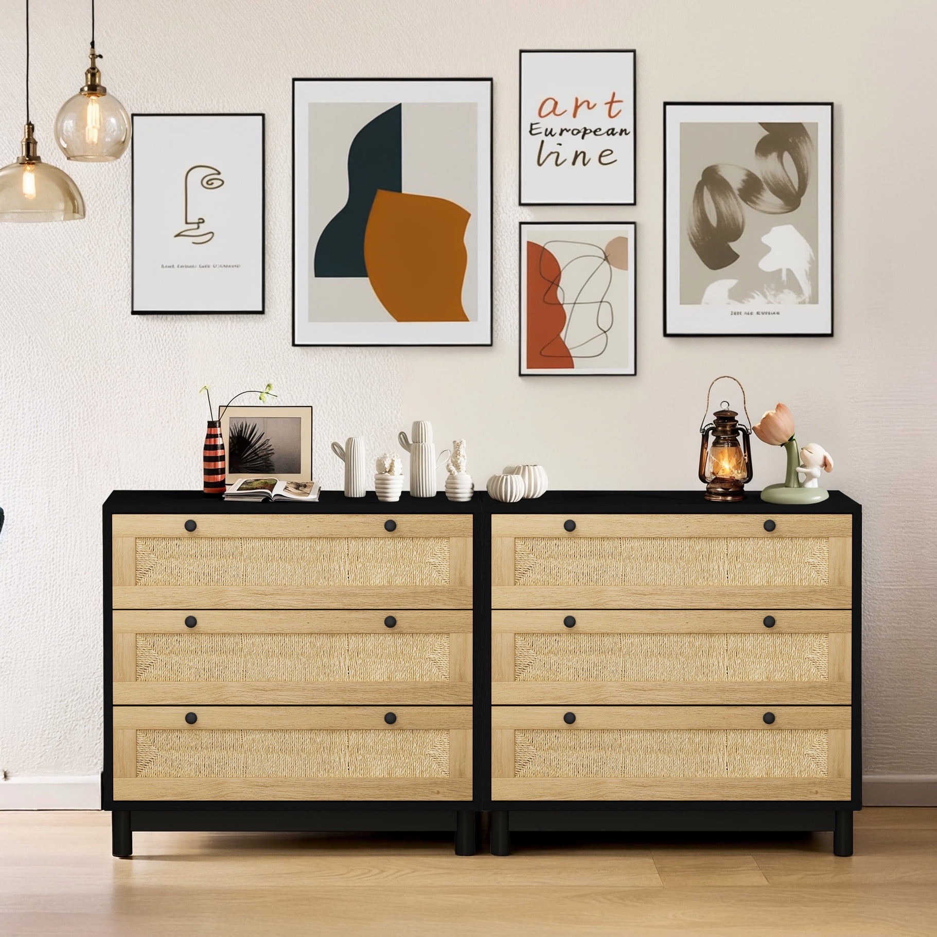 Rope Woven 3-Drawer Dresser+Easy Pull-Out Drawers”-“Daily Storage+Access Items Easily - Walmart.com