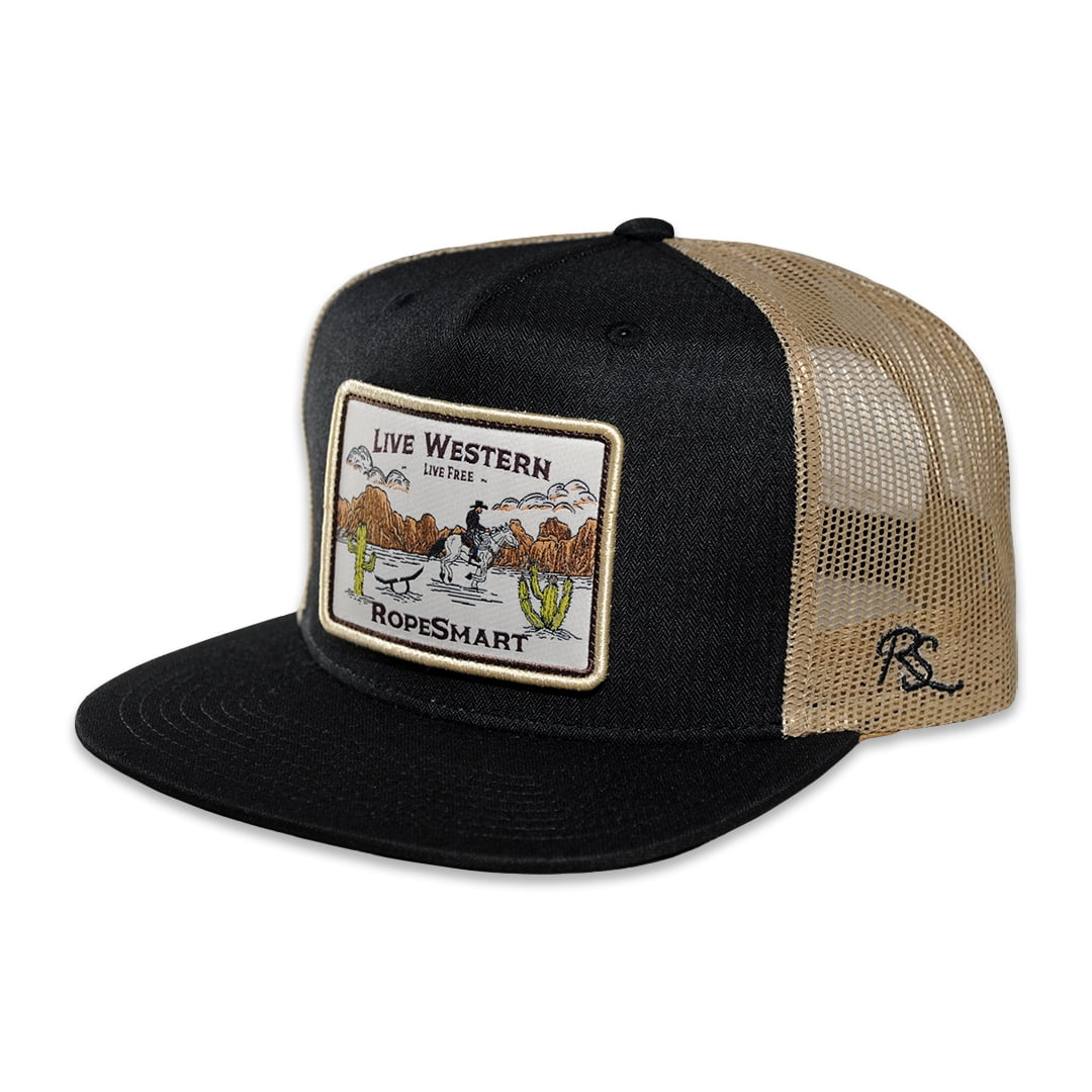 RopeSmart Cowboy Patch Black Trucker Cap - Walmart.com