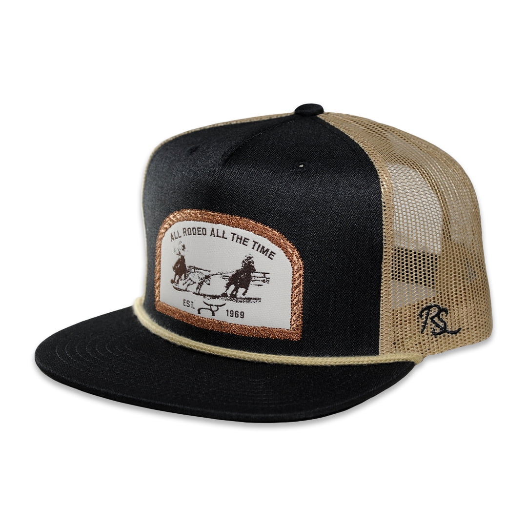 RopeSmart Tan All Rodeo All The Time Patch Black Trucker Cap - Walmart.com