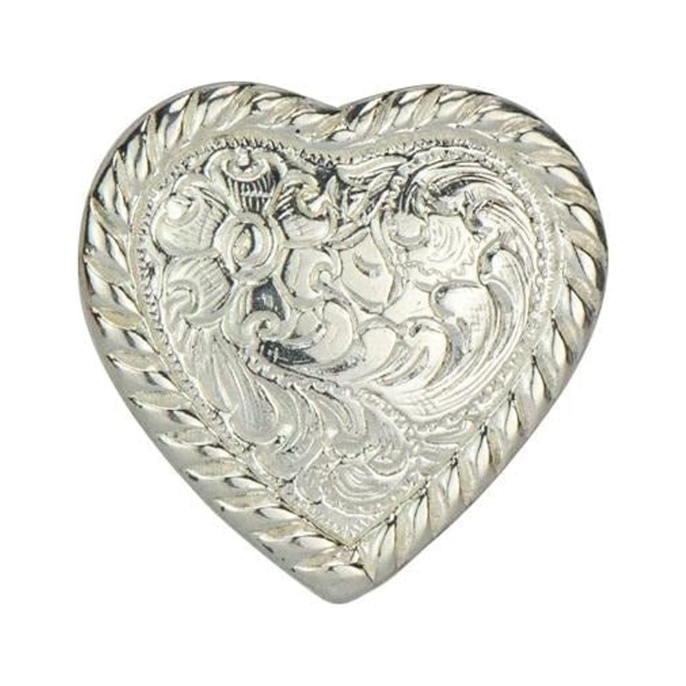 Roped Screw Back Conchos, Silver Plated (Heart) - Walmart.com