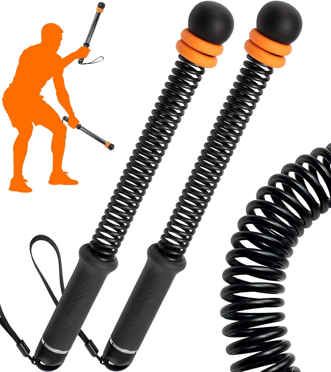 Ropeless Battle Ropes (2-Pack) for Home Gym, Adjustable Resistance ...