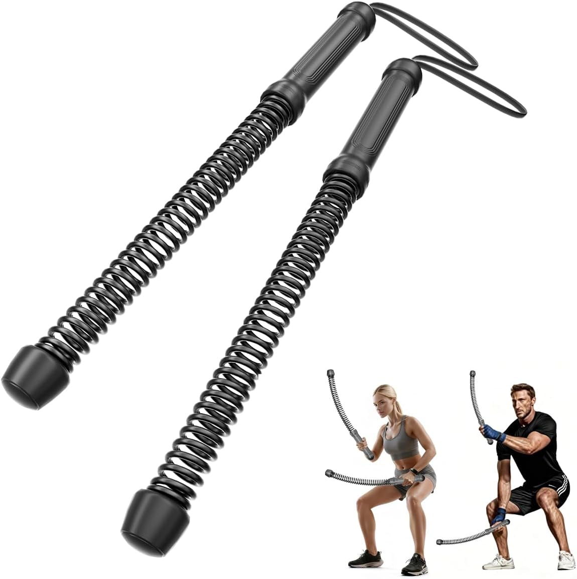 Ropeless Battle Ropes (2-Pack) Portable Workout Ropes for HIIT Workouts ...