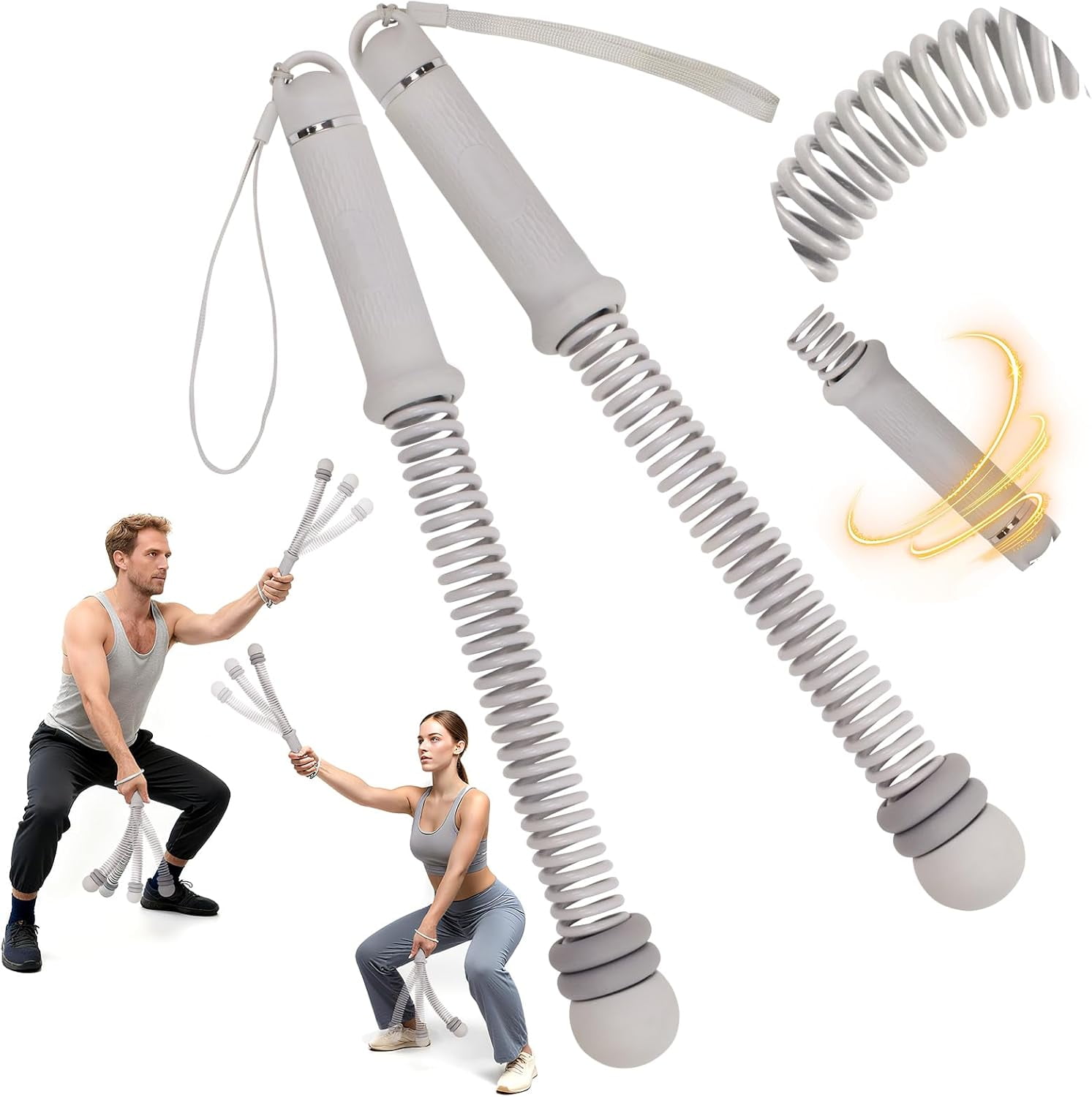 Ropeless Battle Ropes with Adjustable Weights, Easy-to-Carry Silent ...