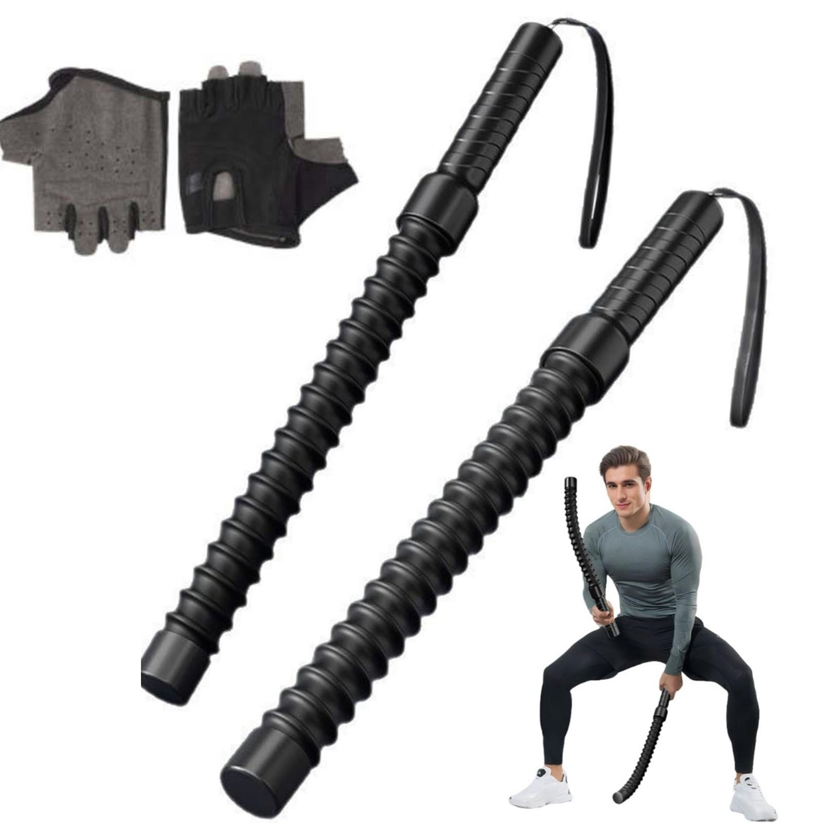 Ropeless Battle Ropes Ropeless Battle Ropes With Black Non-Slip Gloves ...