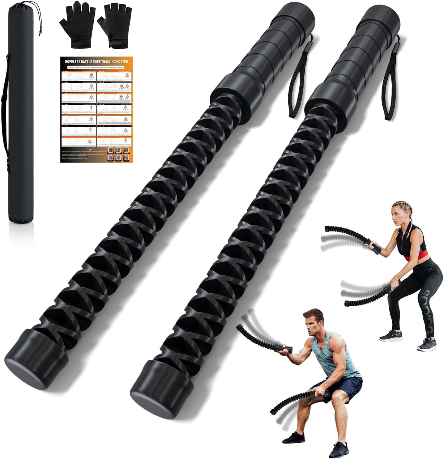 Ropeless Battle Ropes for HIIT Workouts, Cardio & , Low- Cardio ...