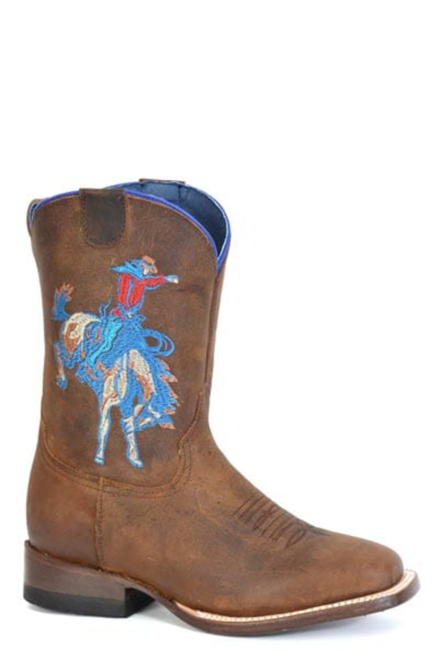 Roper Big Boys Vintage Brown Leather Vamp And Shaft - Walmart.com