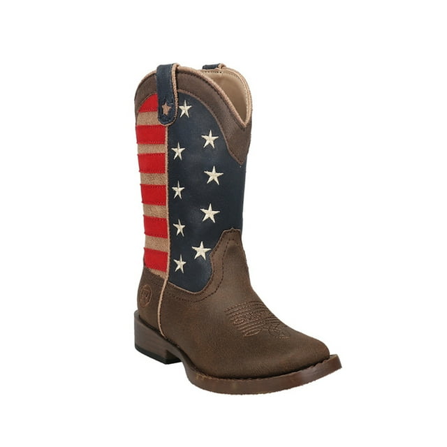 Roper Western Faux Leather Boots for Youth Boys - American Patriotic ...