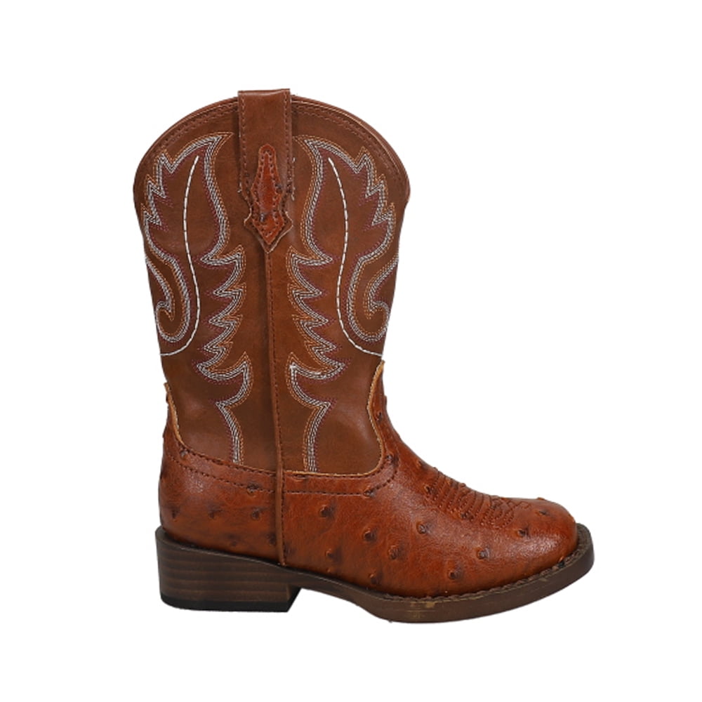 Roper Boys Bumps Faux Ostrich Square Toe Cowboy Mid Calf Boots ...