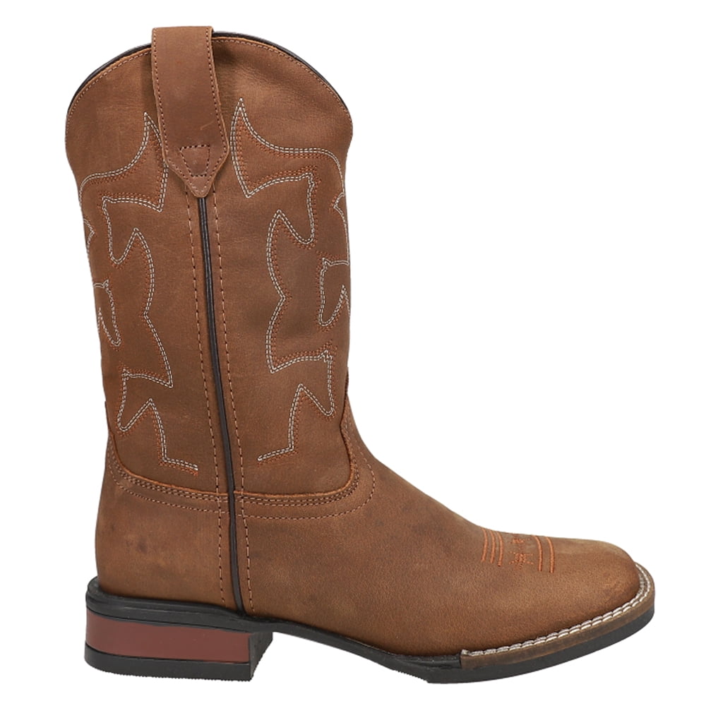 Roper Boys Cow Hide Crazy Horse Round Toe Cowboy Mid Calf Boots ...