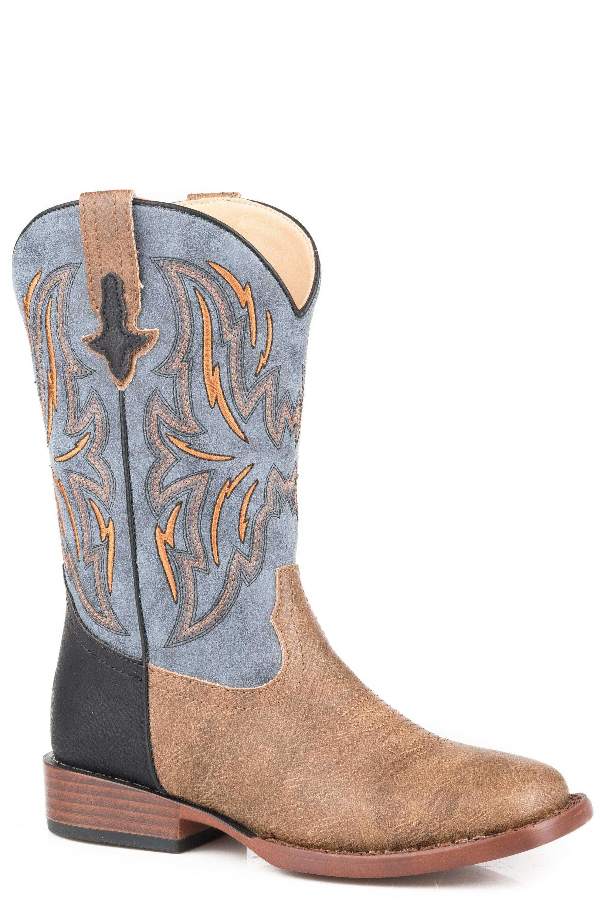 Roper Boys Dalton Square Toe Cowboy Mid Calf Boots - Walmart.com