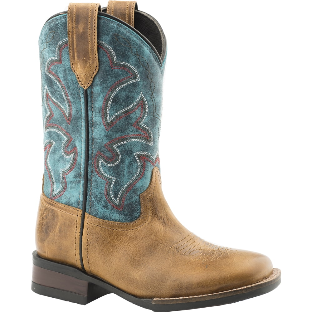 Roper Boys Monterey Square Toe Cowboy Mid Calf Western Boots - Walmart.com