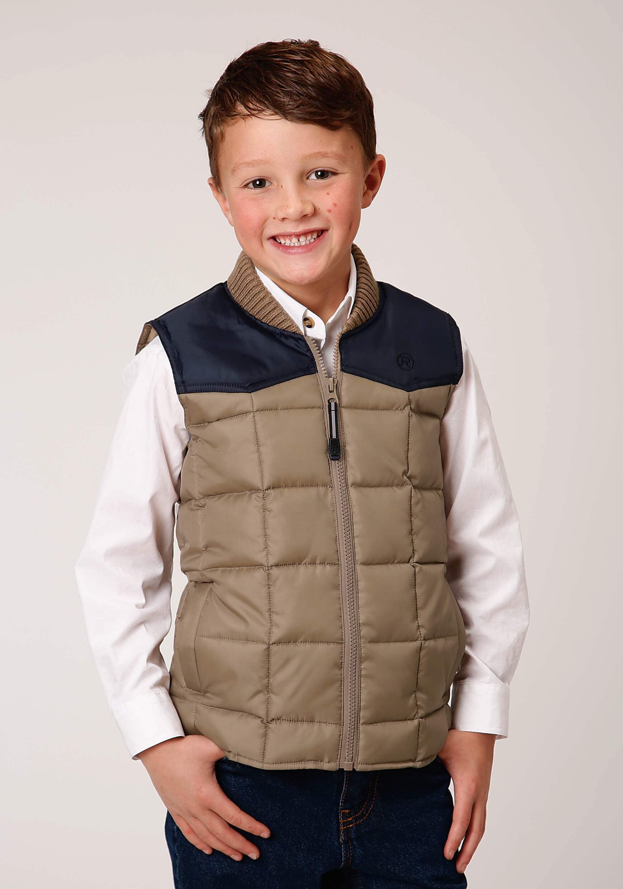 Roper Boys Quilted Poly With Poly Fill Vest Poly Filled Western Vest ...