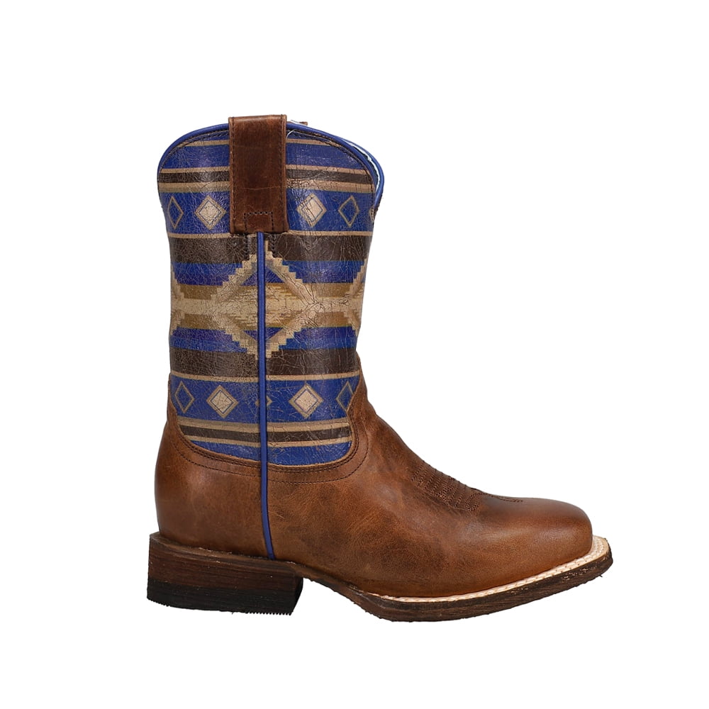 Roper Boys Roper Aztek Southwest Square Toe Cowboy Mid Calf Boots ...