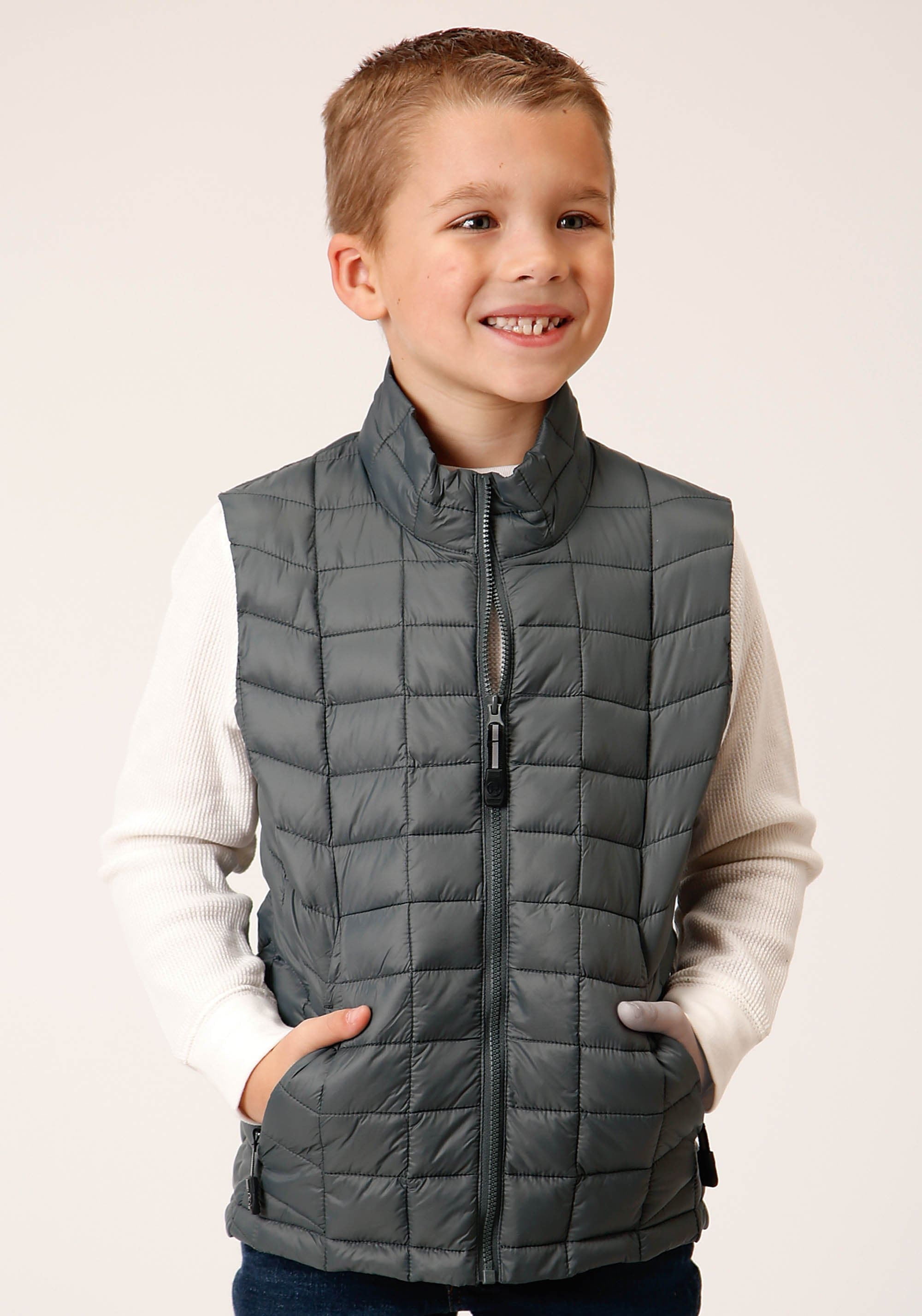 Roper Boys Silver Sage Nylon Parachute Down Vest - Walmart.com