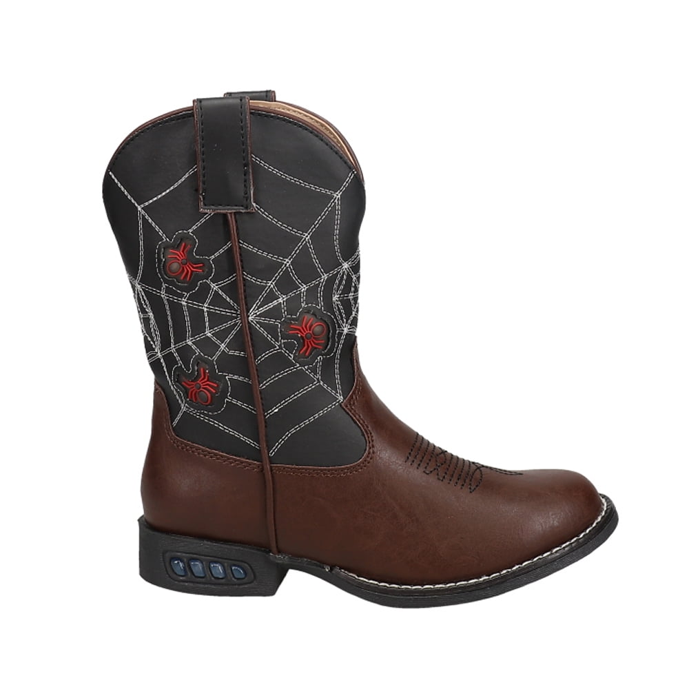 Roper Youth Western Spider Web Light Up Round Toe Cowboy Boots for Kids ...