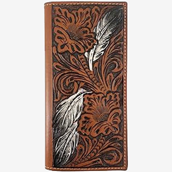 Roper Brown Tooled Rodeo Wallet - Walmart.com