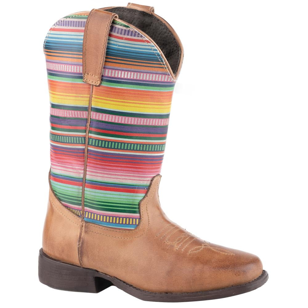 Roper Footwear Boys Childrens Roper Cora Serape Cowgirl Boot 12 Tan ...