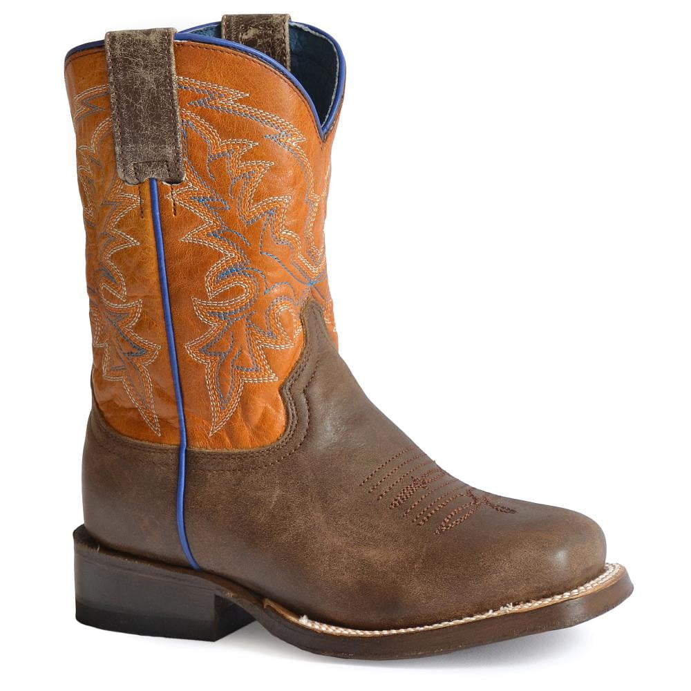 Roper Footwear Boys Kids Roper Colt Leather Vamp and Orange Leather ...
