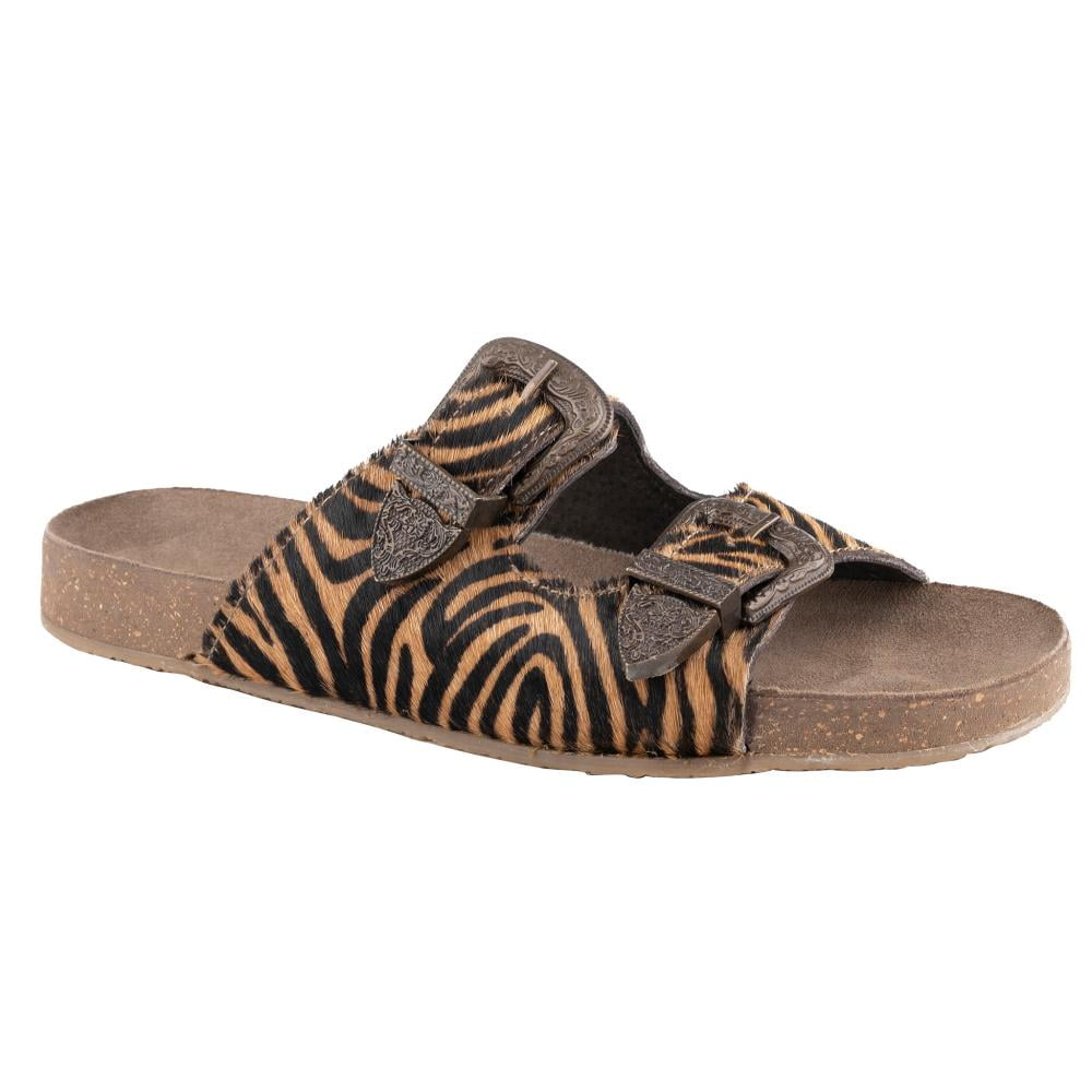Roper Footwear Womens Roper Zebra Print Hair on Hide Sandal 6 M Black ...