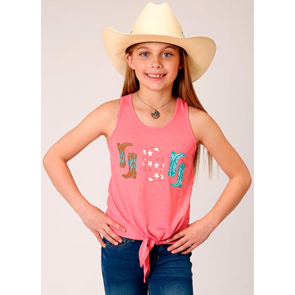 Roper Girls 03-009-0514-2042 Girls Boot Graphic Tank L Pink - Walmart.com