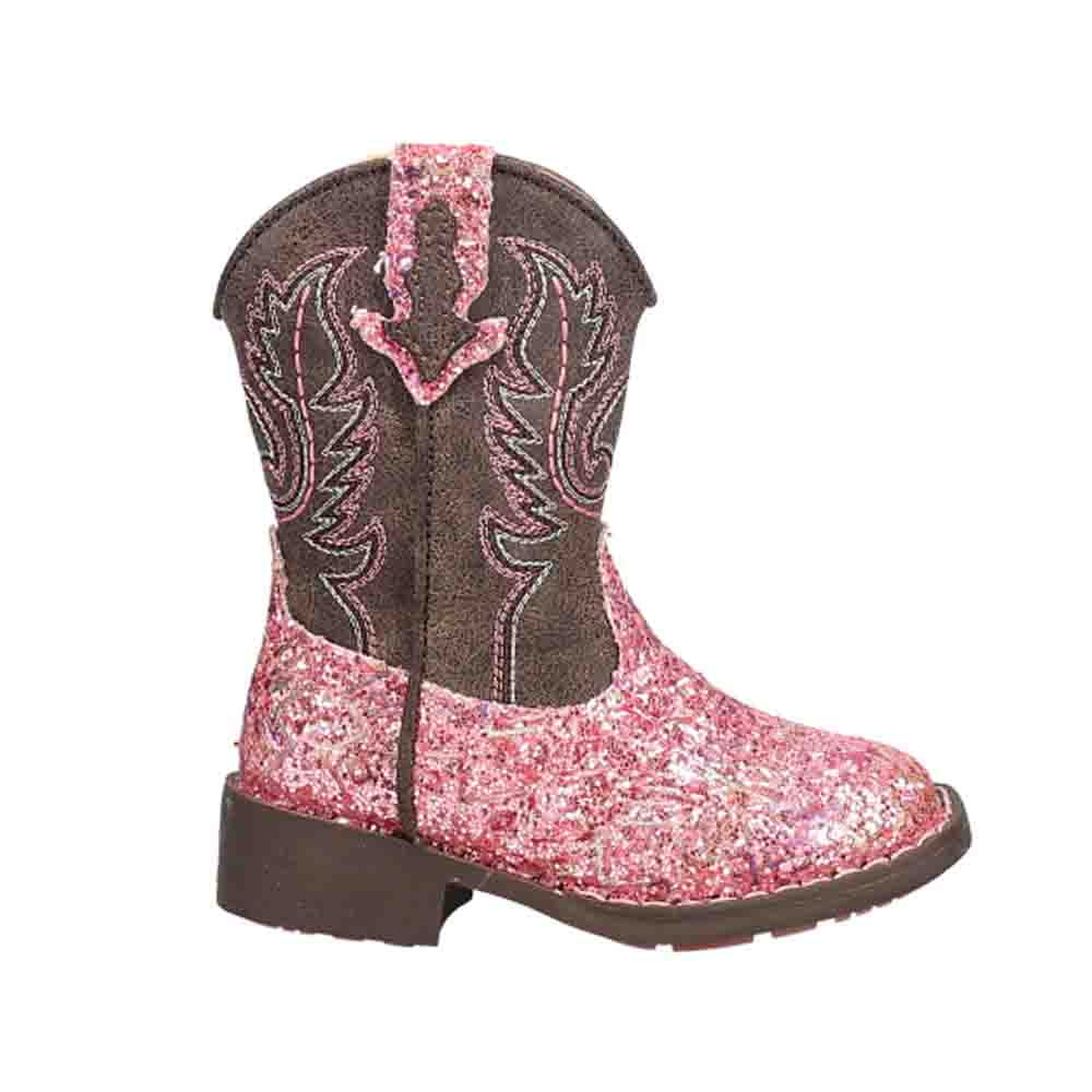 Roper Girls Aztec Glitter Square Toe Cowboy Mid Calf Boots - Walmart.com