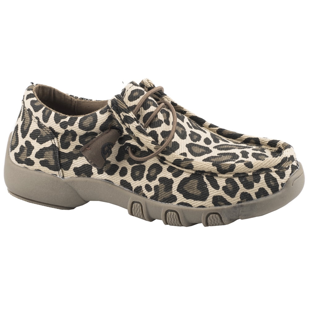 Roper Girls Chillin Leopard Moccasins Casual Shoes - Walmart.com