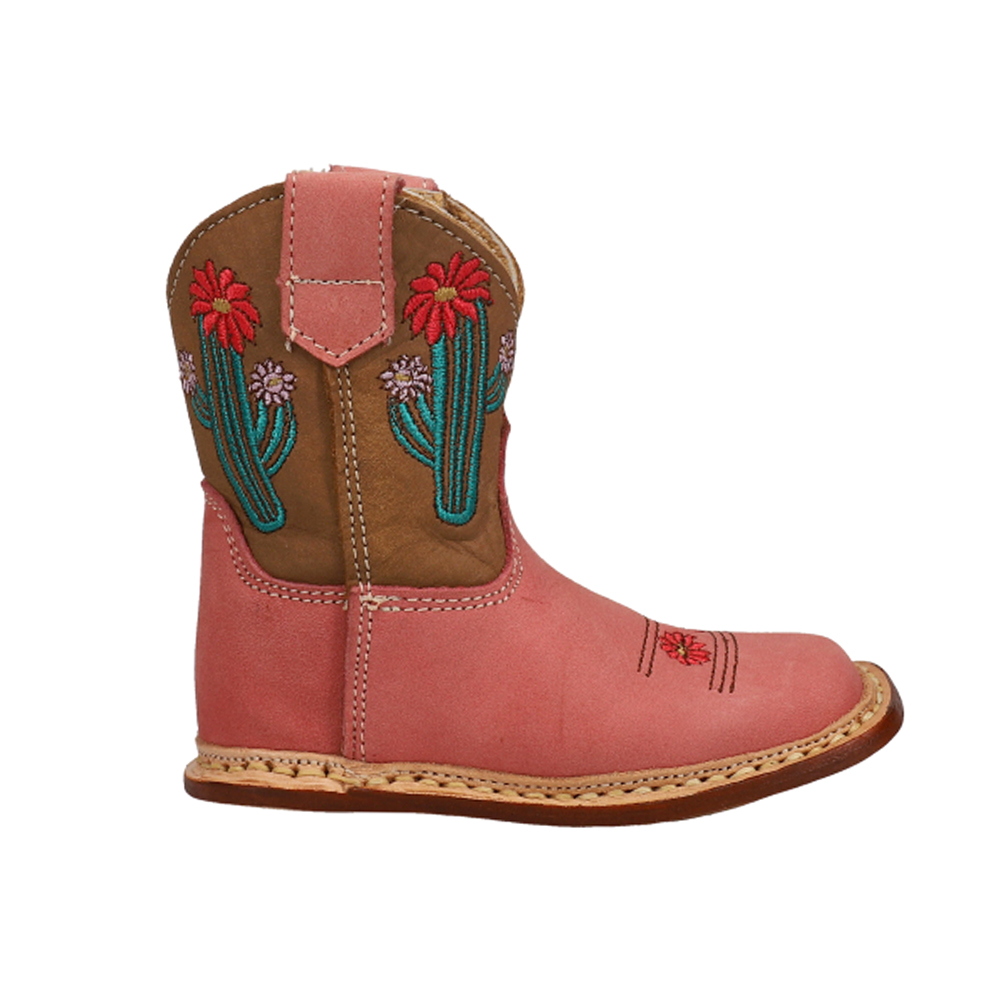 Roper Girls Cowbabies Cactus Square Toe Cowboy Ankle Boots - Walmart.com