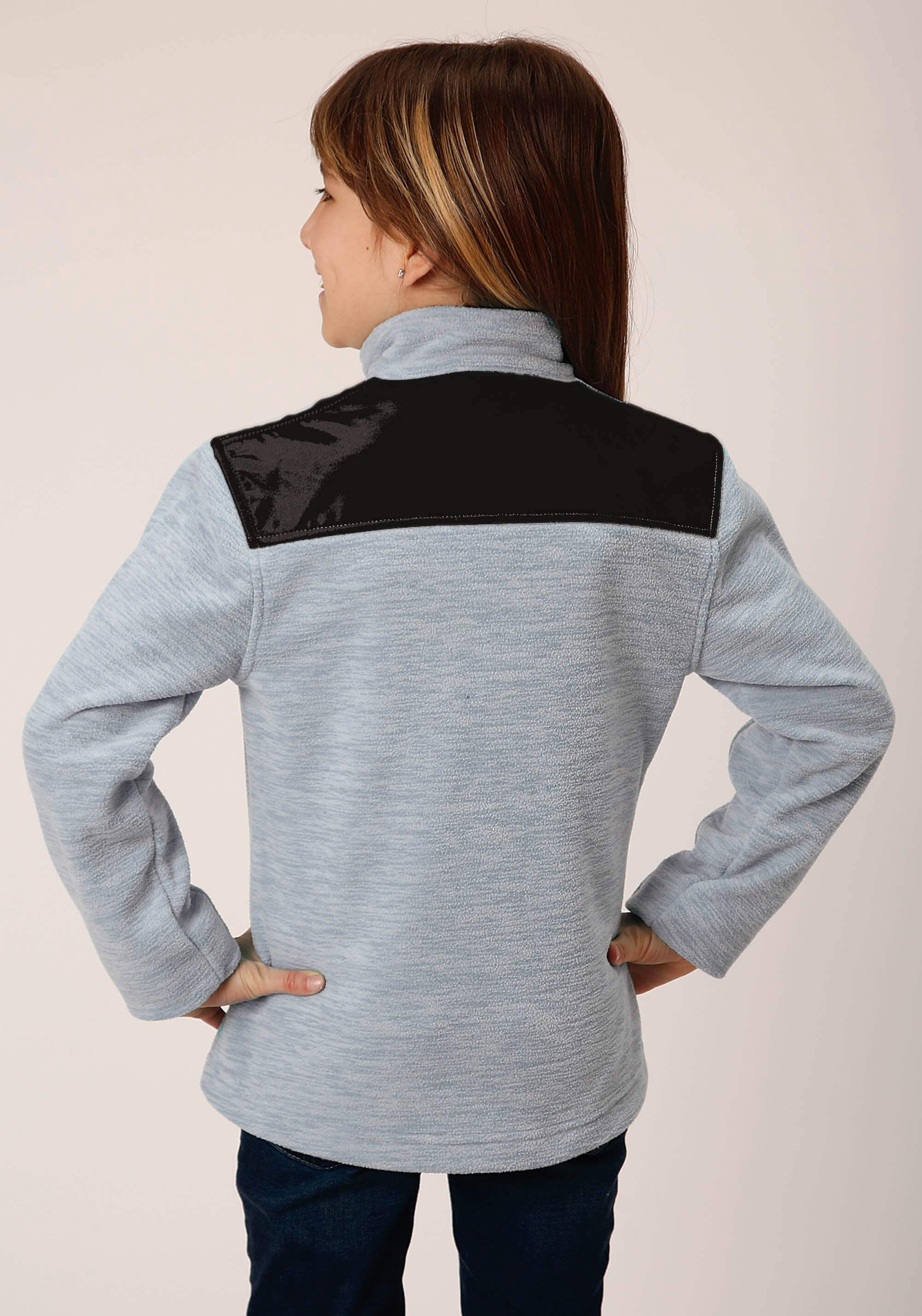 Roper Girls Hthr Grey Micro Polar Fleece Pullover - Walmart.com