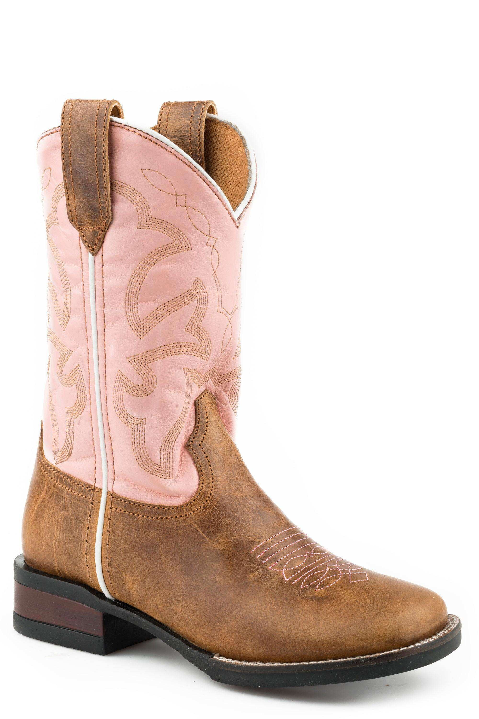 Roper Girls Monterey Square Toe Cowboy Mid Calf Western Boots - Walmart.com