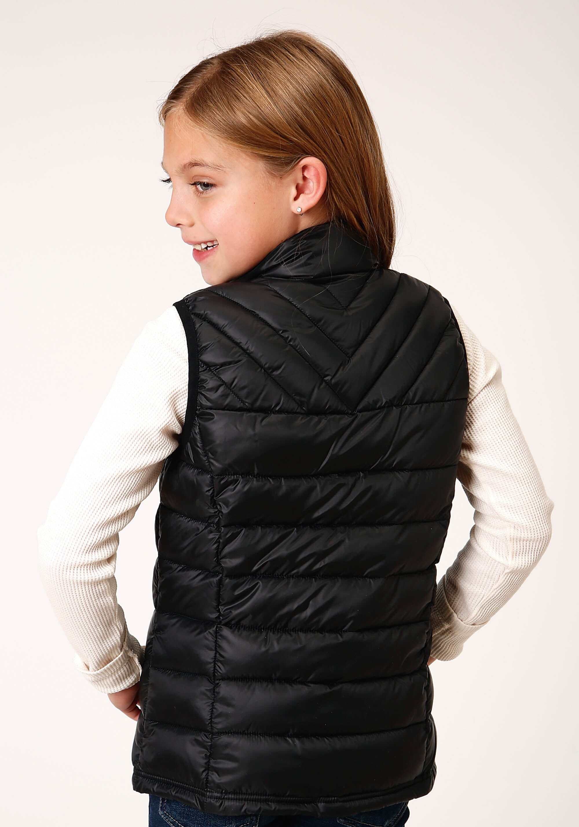 Roper Girls Parachute Black Down Vest - Walmart.com