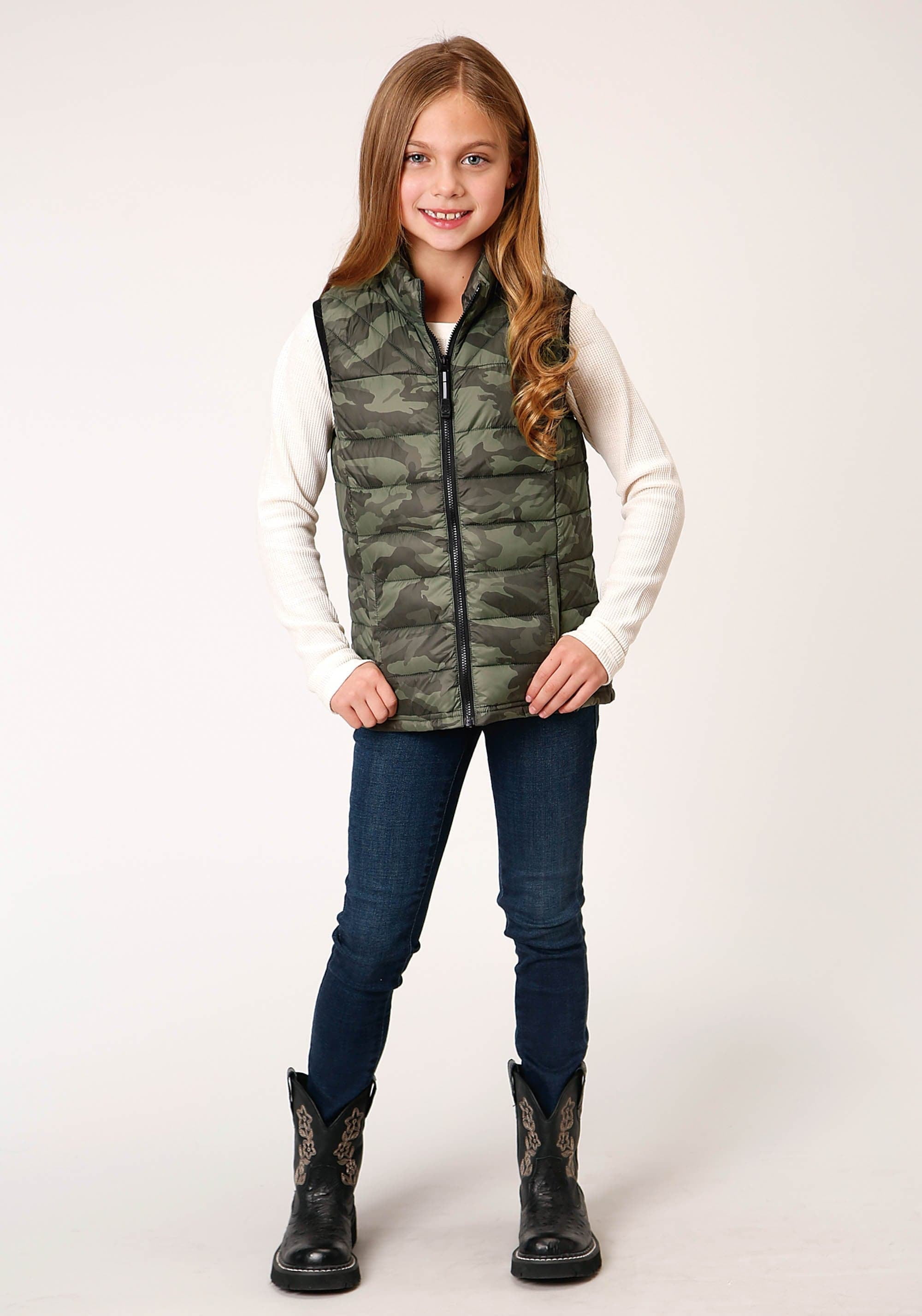 Roper Girls Parachute Camo Down Vest - Walmart.com