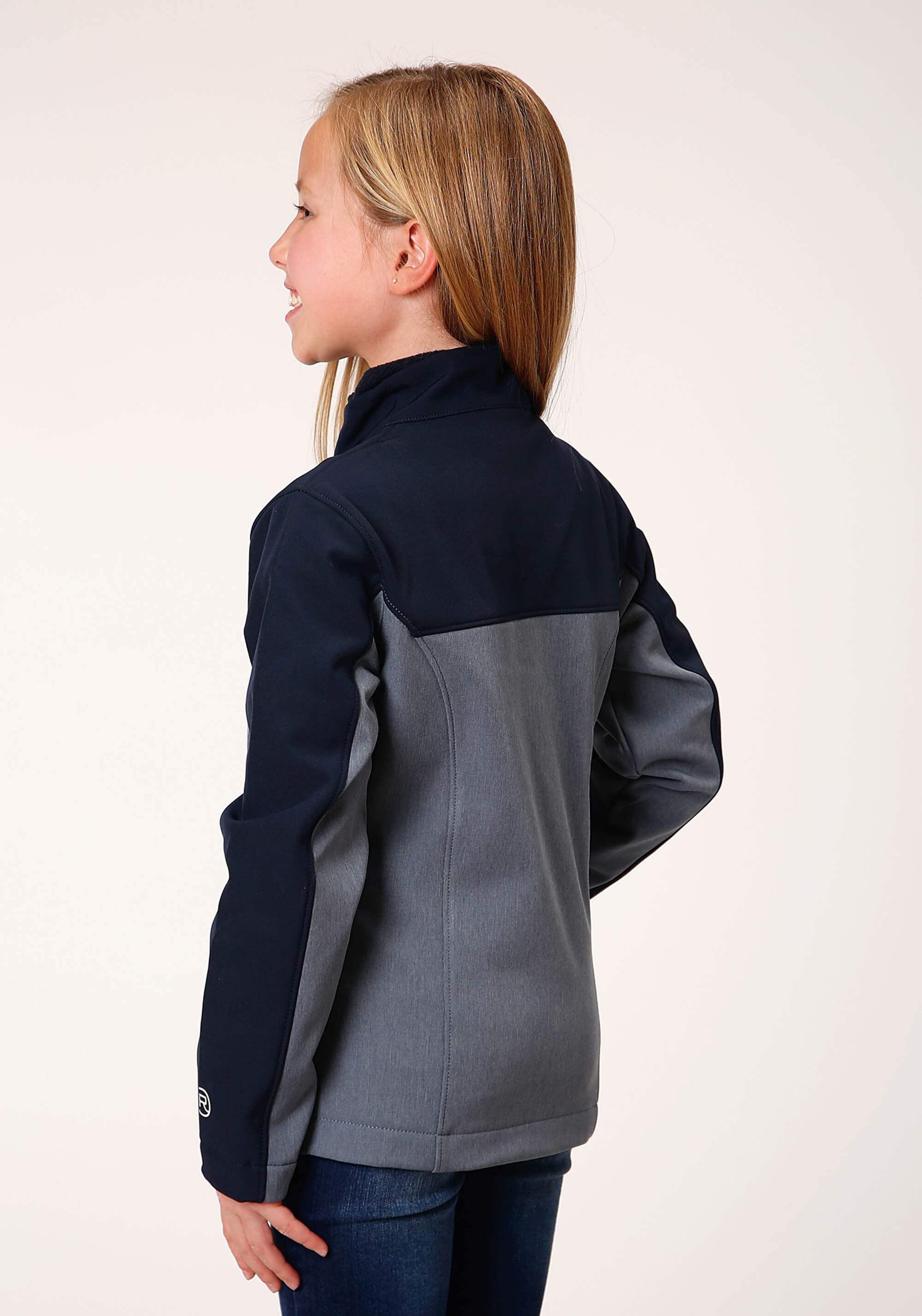 Roper Girls Pieced Navy Softshell Tech Jacket - Walmart.com