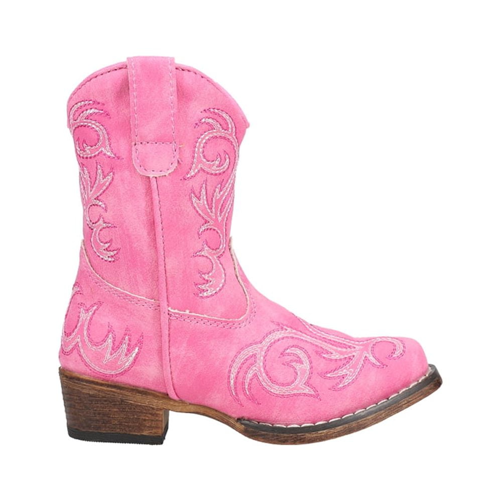 Roper Girls Riley Round Toe Cowboy Mid Calf Boots - Walmart.com