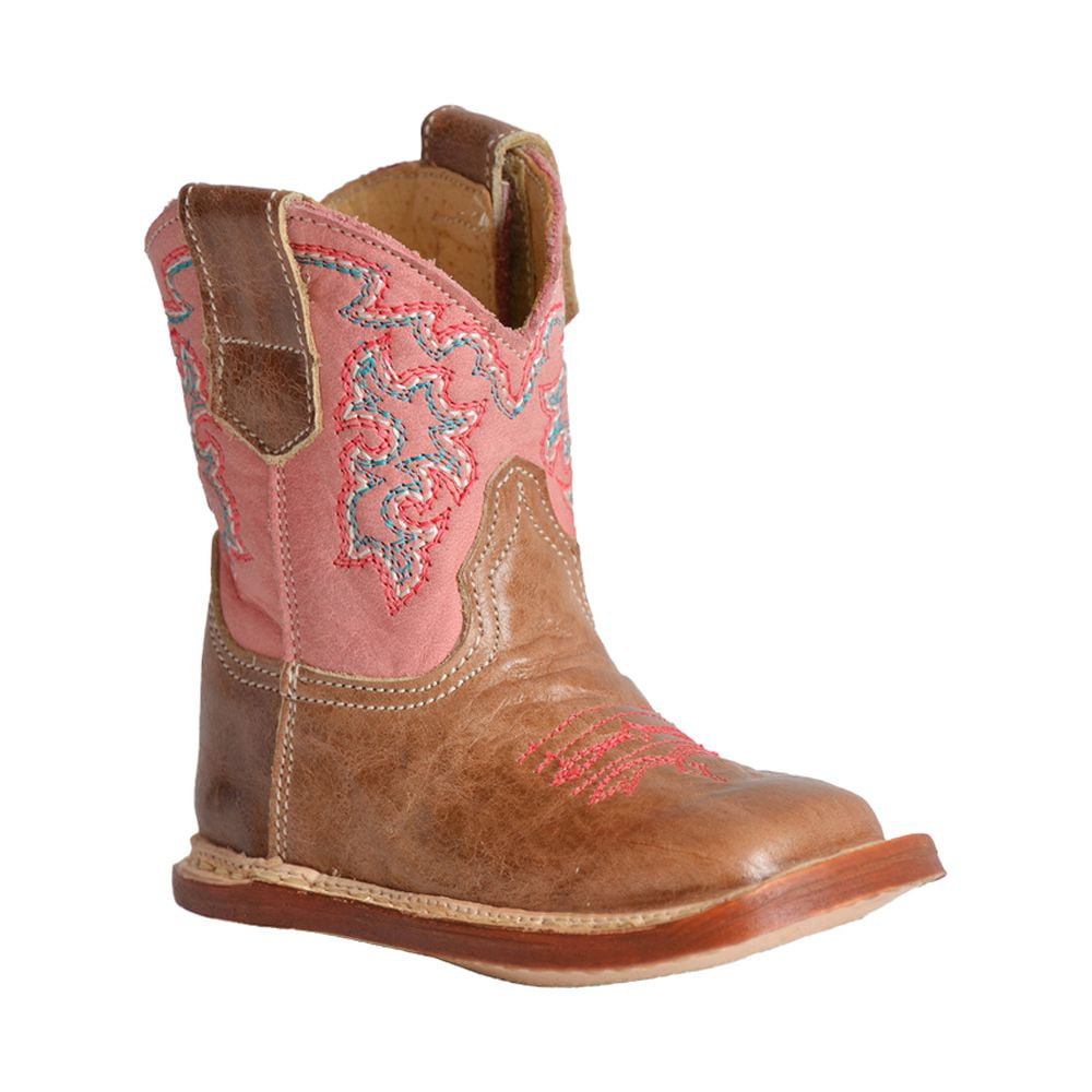 Roper Infant Girls Cowbaby Parker Embroidered Square Toe Casual Boots ...