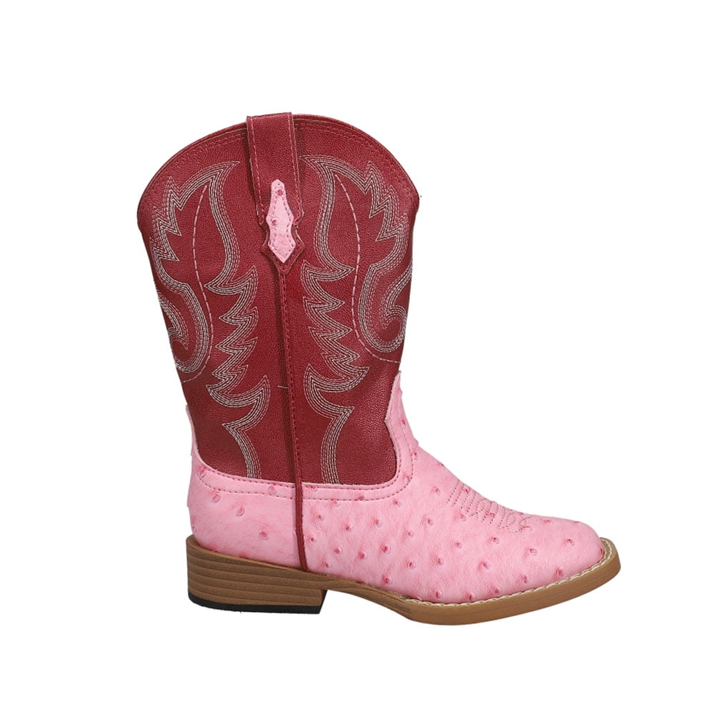 Roper Girls Bumps Faux Ostrich Square Toe Cowboy Mid Calf Boots ...