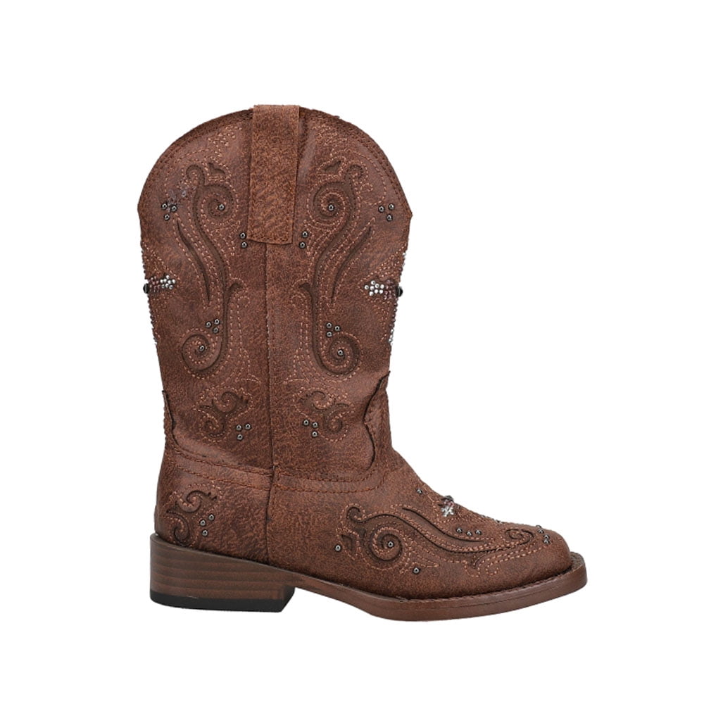 Roper Girls Faith Square Toe Cowboy Mid Calf Boots - Walmart.com