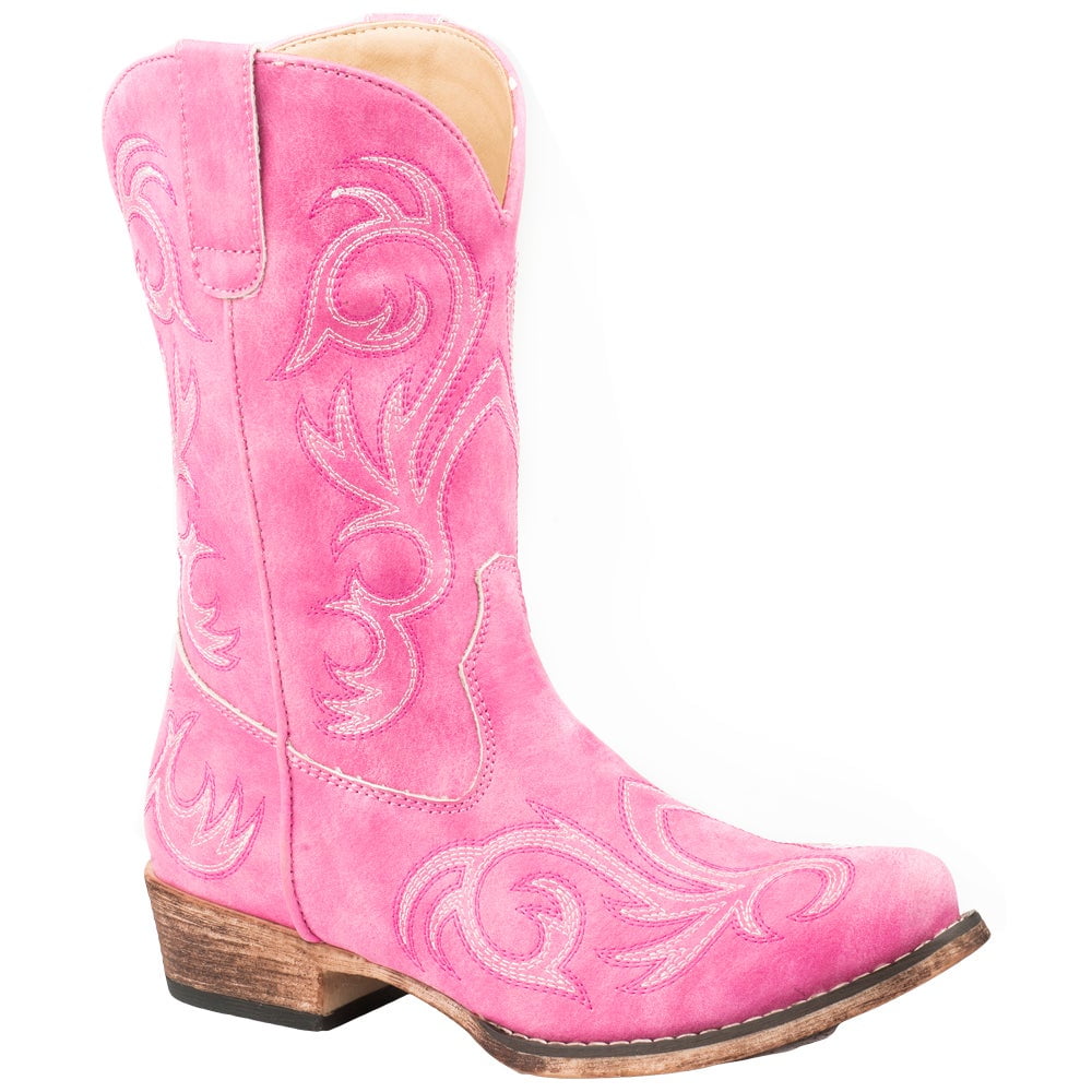Roper Kids Girls Riley Snip Toe - Western Cowboy Boots Mid Calf ...