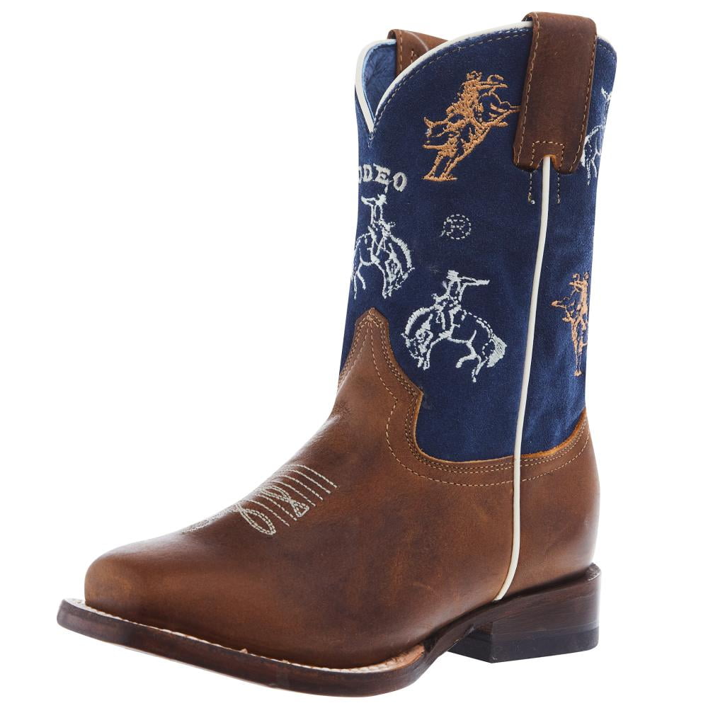 Roper Little Boys Oiled Tan Leather Vamp Rodeo Emb - Walmart.com