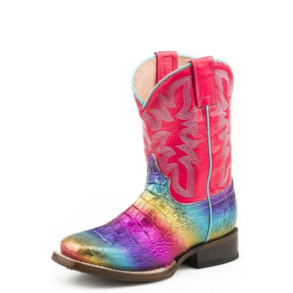 Roper Western Boots Girls Ali 8" Shaft Multi-Color 09-018-7020-0765 MU ...